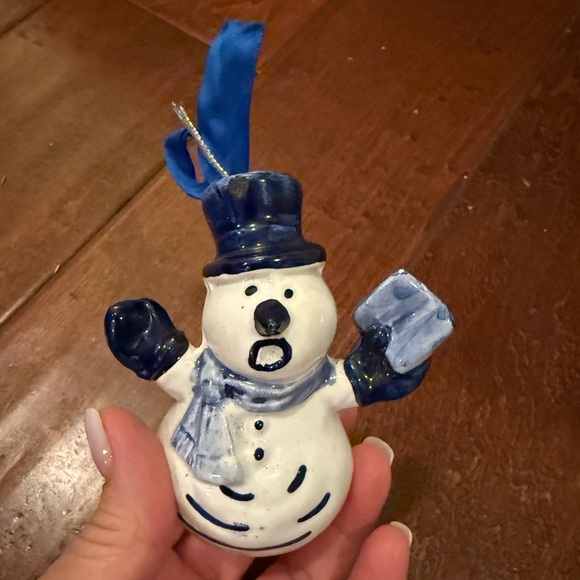 Holiday | Delfts Blue Snowman Hand Painted Made In Holland Ornament ...